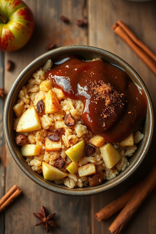 Crockpot Apple Butter Rice Recipe - thecardigankitchen.com