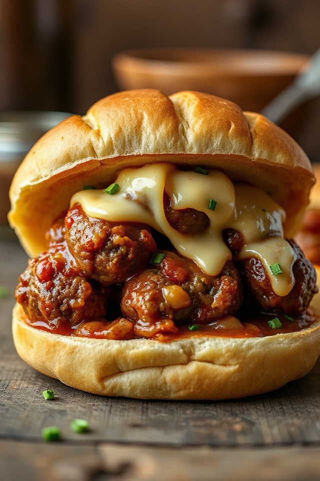 Crockpot Bavarian Meatballs Sandwiches Recipe - thecardigankitchen.com